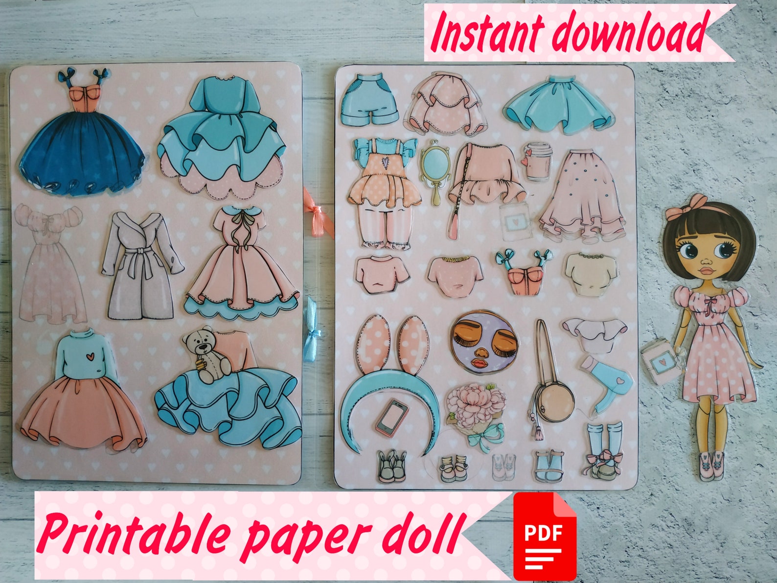 Printable Paper Doll Blythe With Clothes Digital PDF Instant - Etsy
