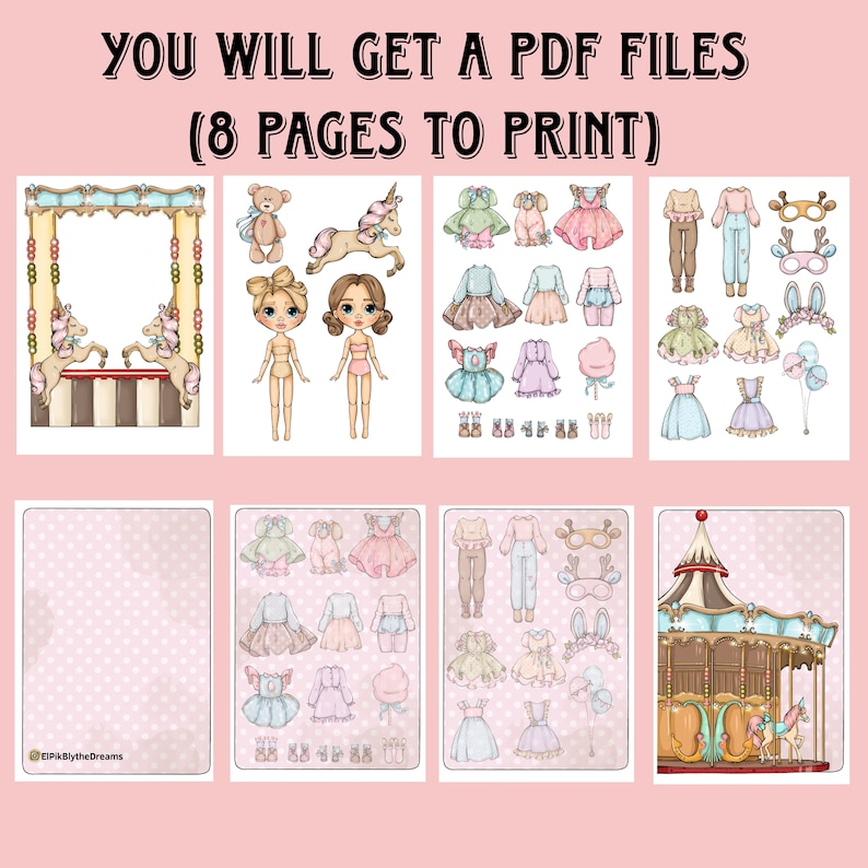 Printable Paper Doll Spring Blythe With Clothes - Digital PDF Instant ...