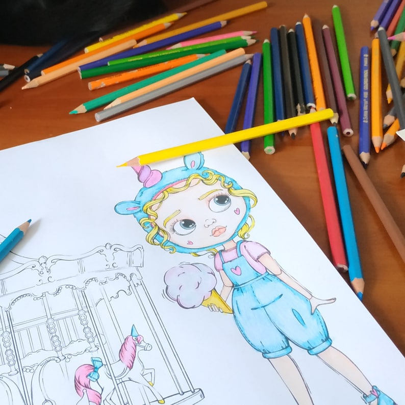 Printable Coloring Pages Bundle Blythe Doll in Paris Digital - Etsy