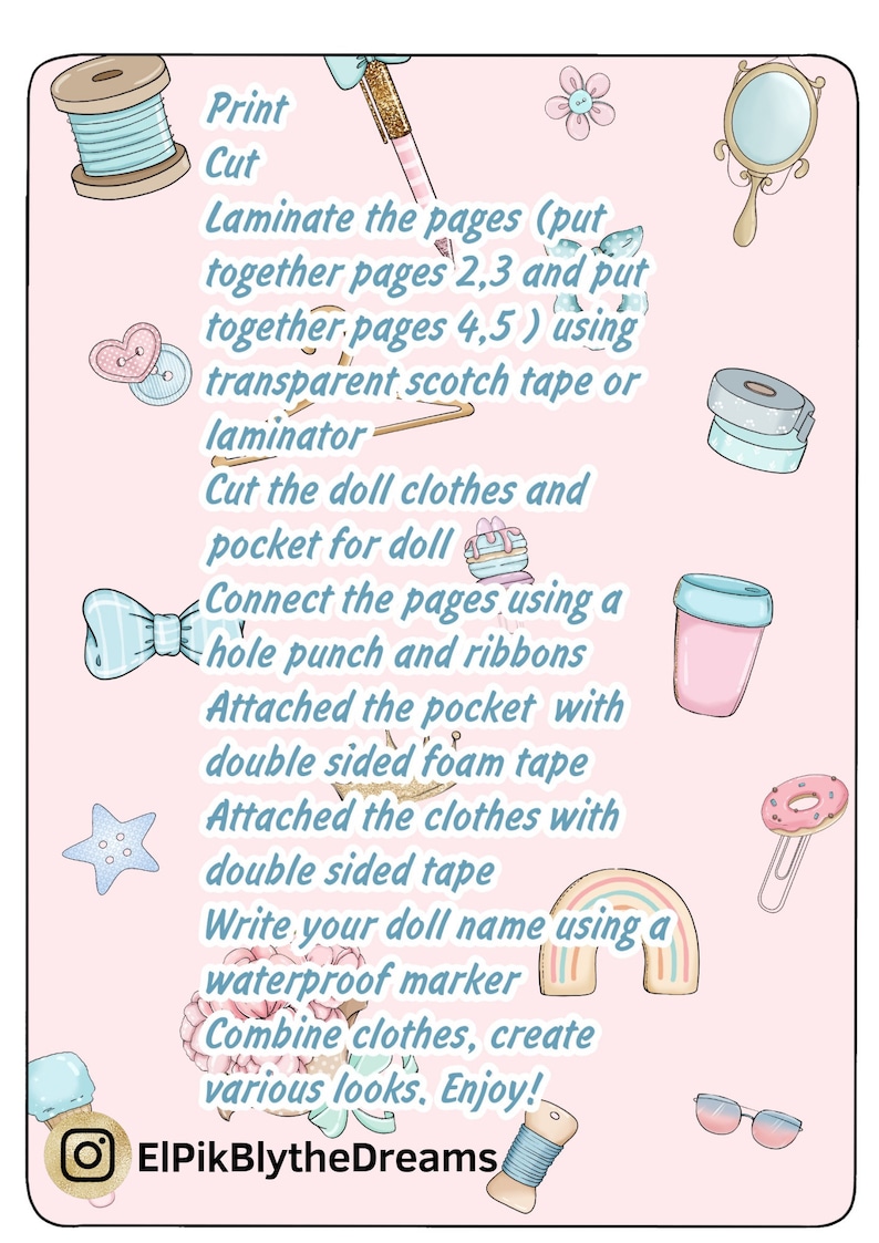 Printable Paper Doll Blythe With Clothes - Digital PDF Instant Download ...