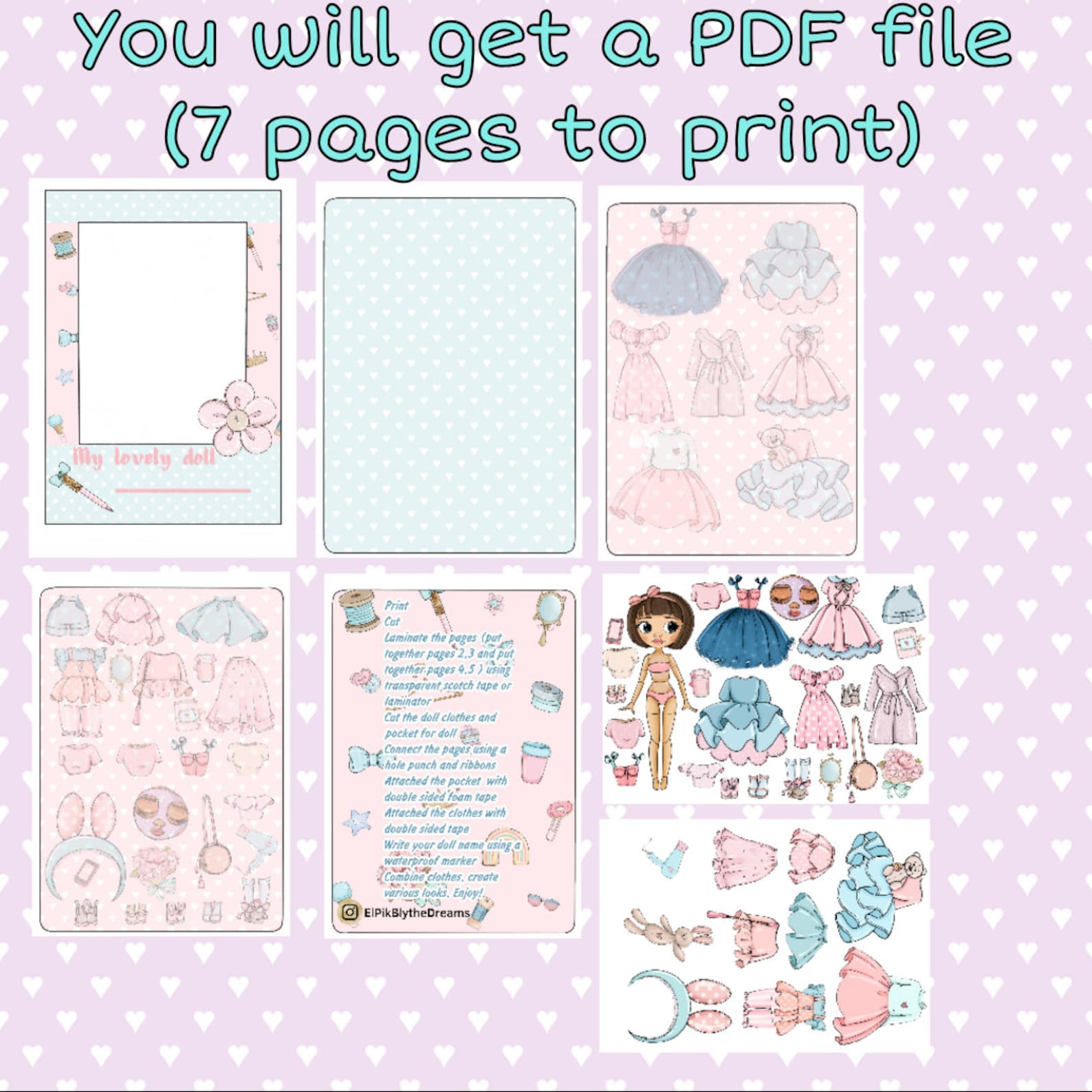 Printable Paper Doll Blythe With Clothes Digital PDF Instant - Etsy Canada