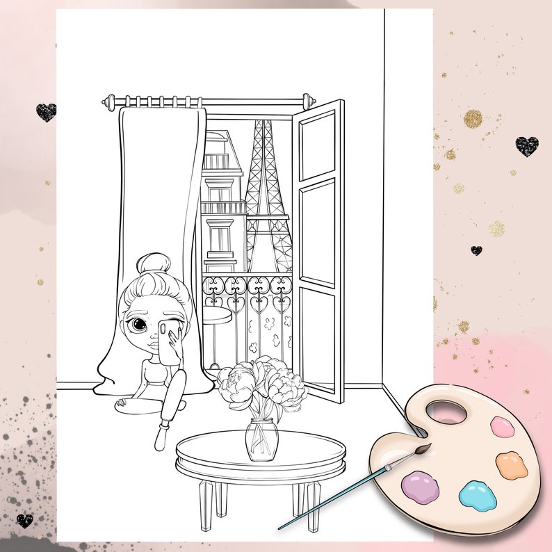 Printable Coloring Pages Bundle Blythe Doll in Paris Digital - Etsy