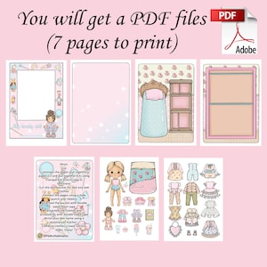Printable Paper Doll Q Baby With Clothes - Digital PDF, Girly Busy Book ...