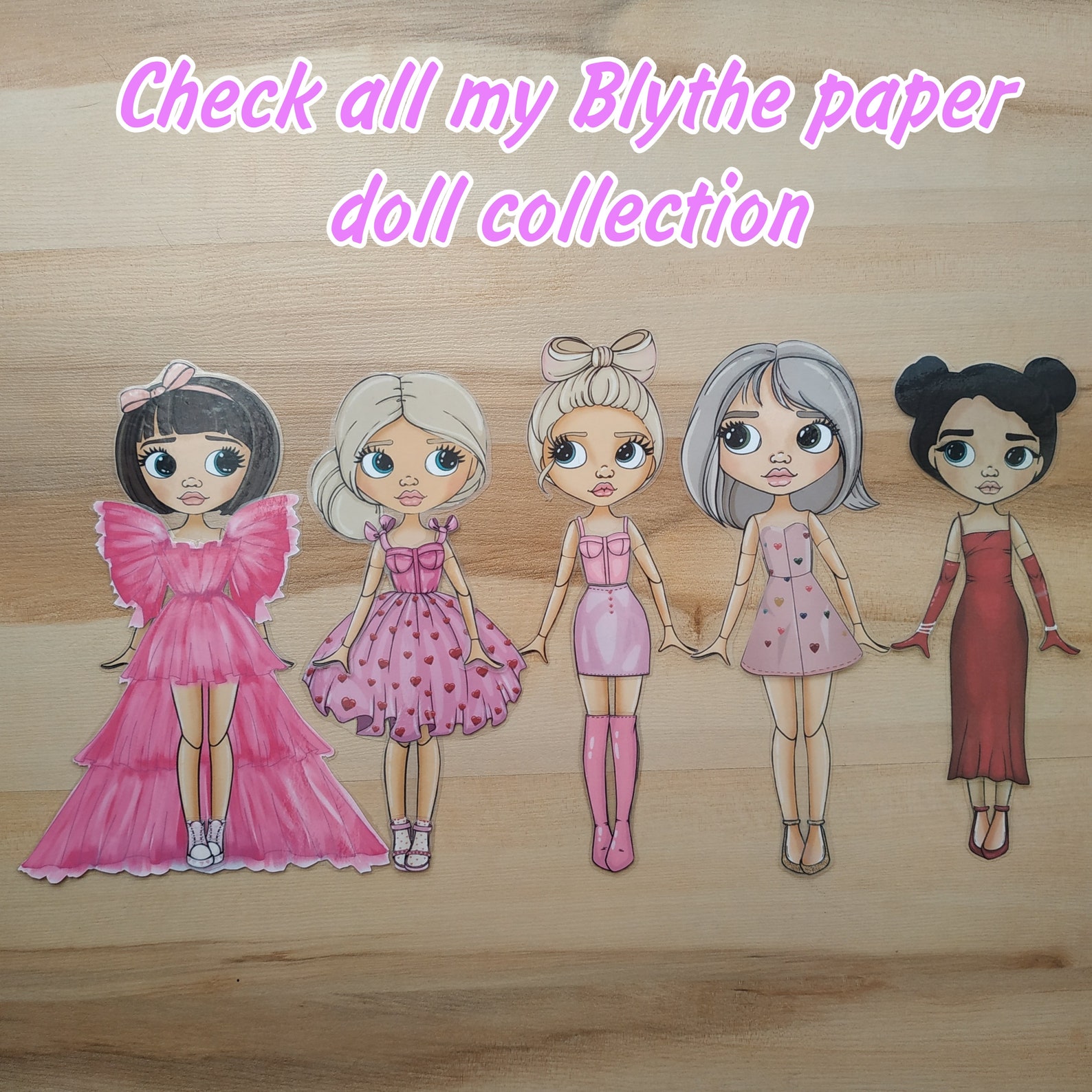 Printable Paper Doll Spring Blythe With Clothes Digital PDF - Etsy