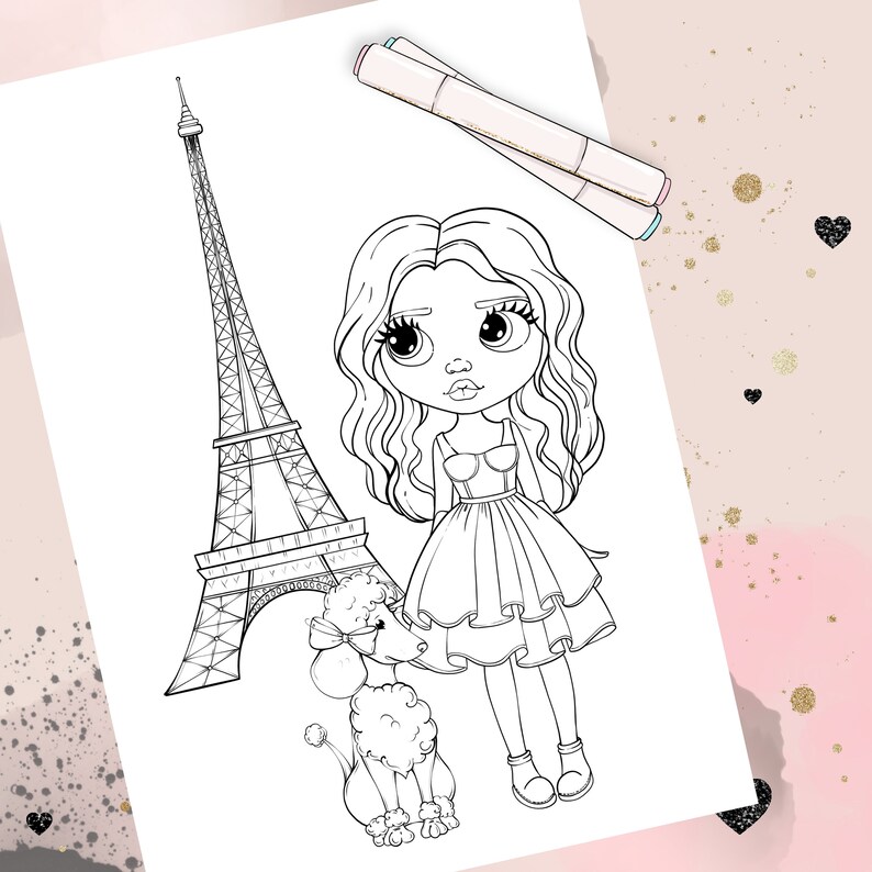 Printable Coloring Pages Bundle Blythe Doll in Paris Digital - Etsy