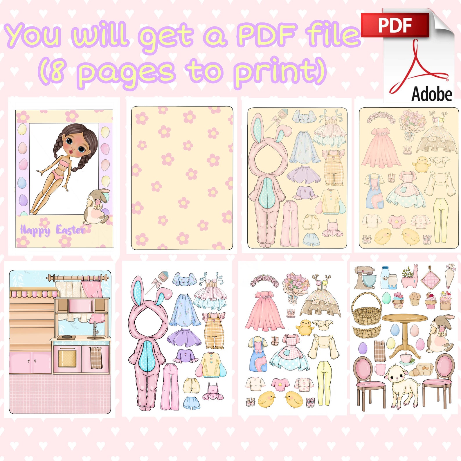 Printable Paper Doll Spring Blythe With Clothes Digital PDF - Etsy