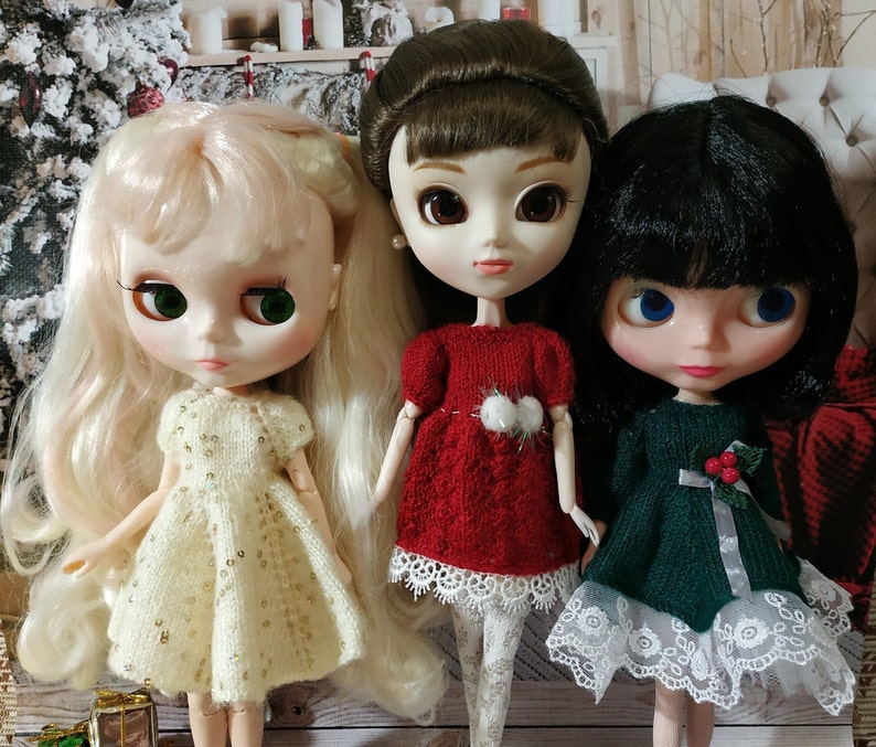 Toys & Games Sweaters Blythe custom doll outfit clothes set beret hat ...