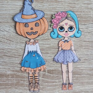Printable Paper Doll Halloween Blythe With Clothes, Witch Dollhouse ...
