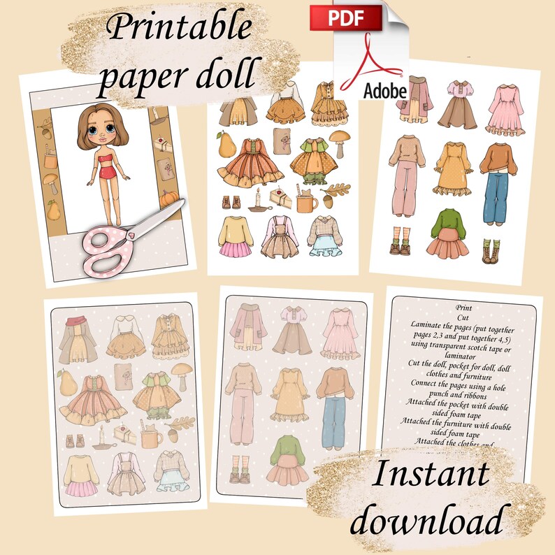 Printable Paper Doll Autumn Blythe With Clothes - Digital Instant ...