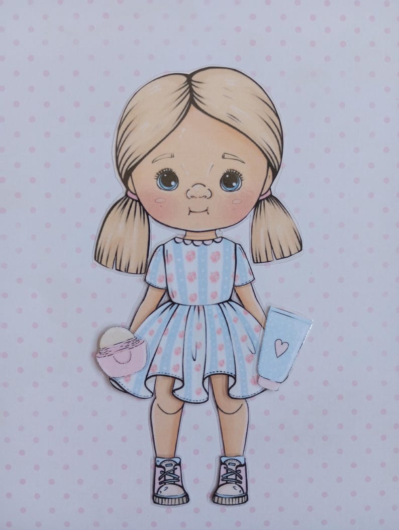Printable Paper Doll Q Baby With Clothes - Digital PDF, Girly Busy Book ...