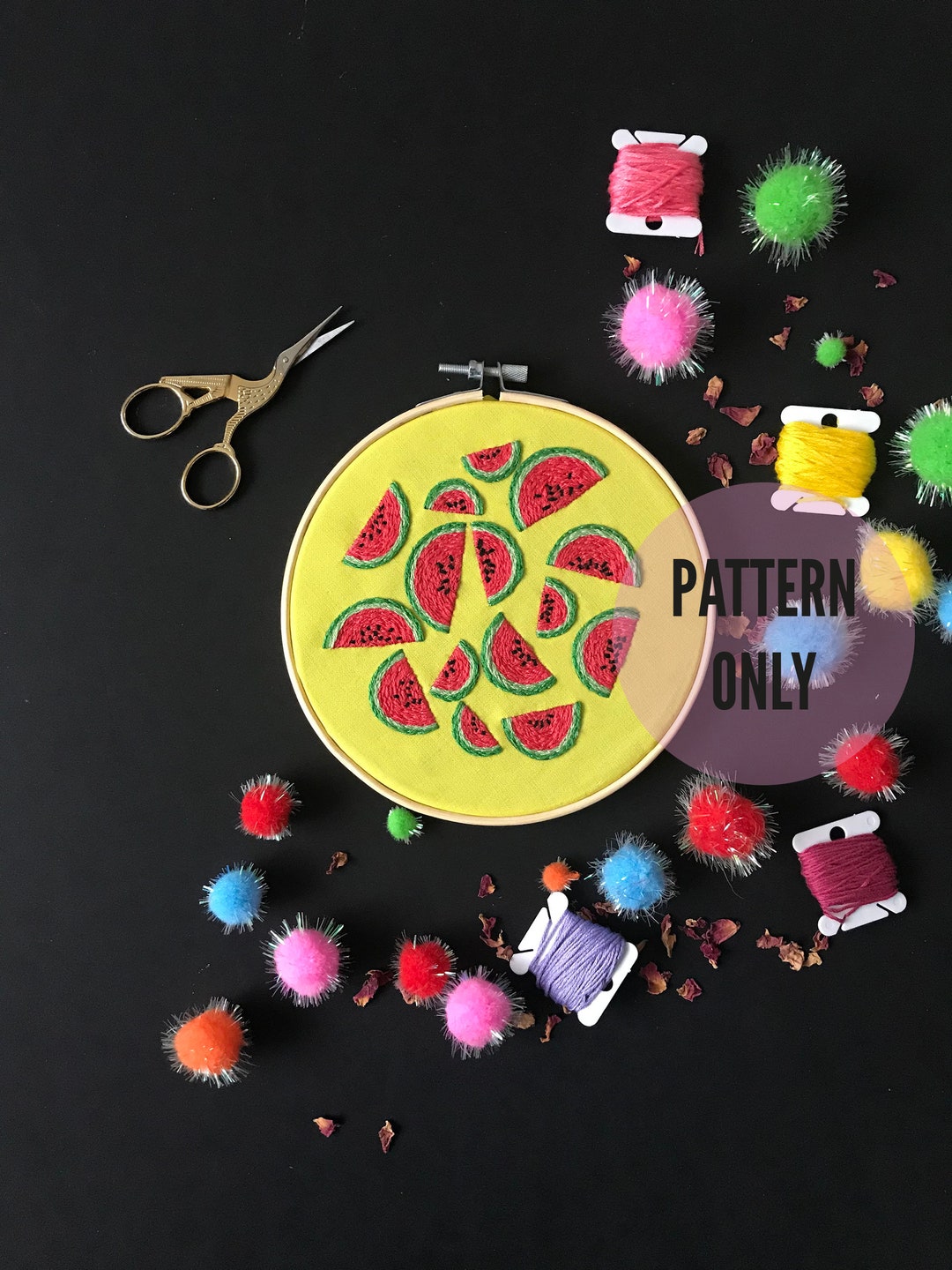 Watermelon Embroidery Pattern, Needlecraft Pattern, Embroidery Pattern ...