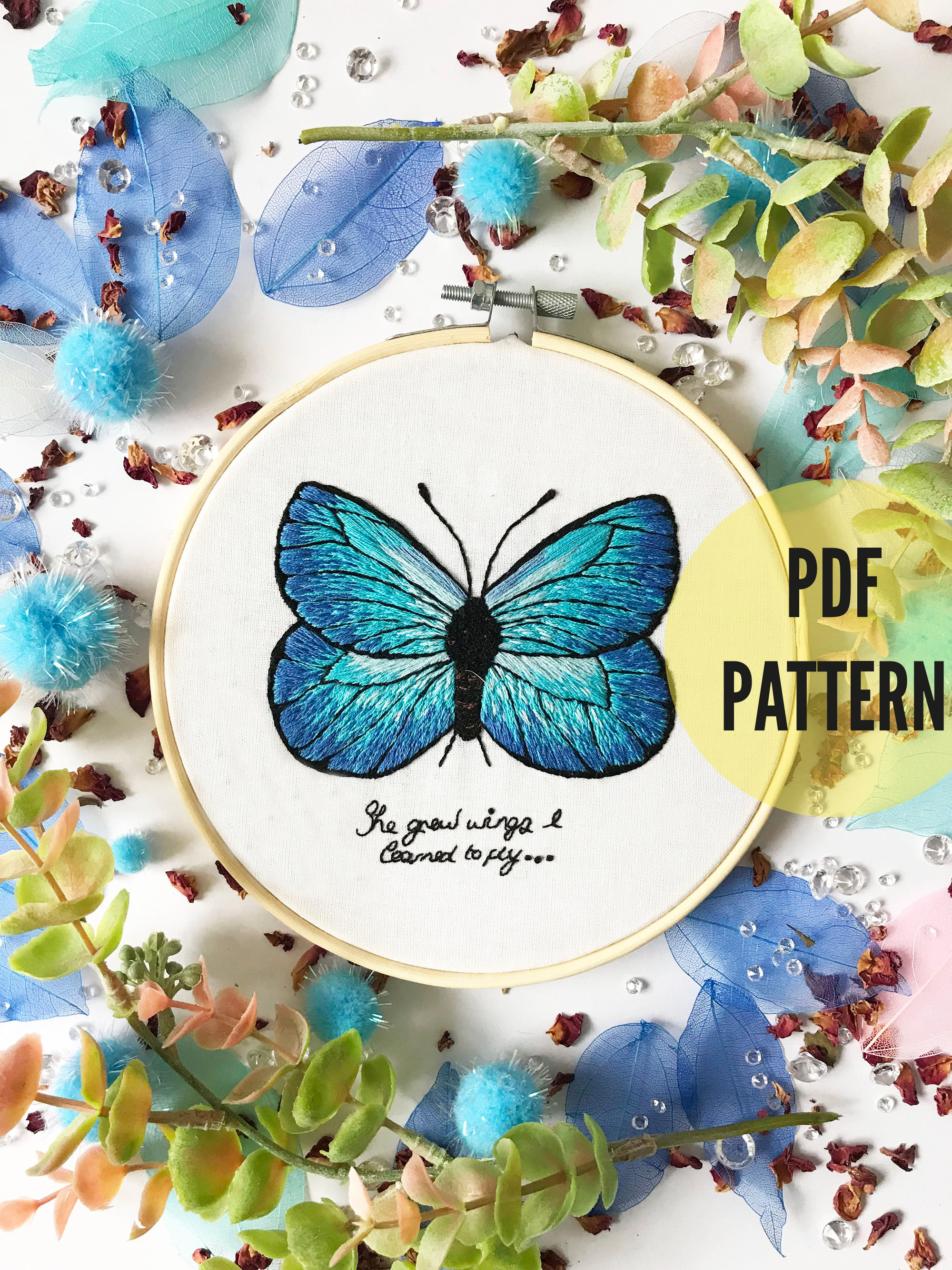 Butterfly Embroidery Pattern PDF needlecraft pattern | Etsy