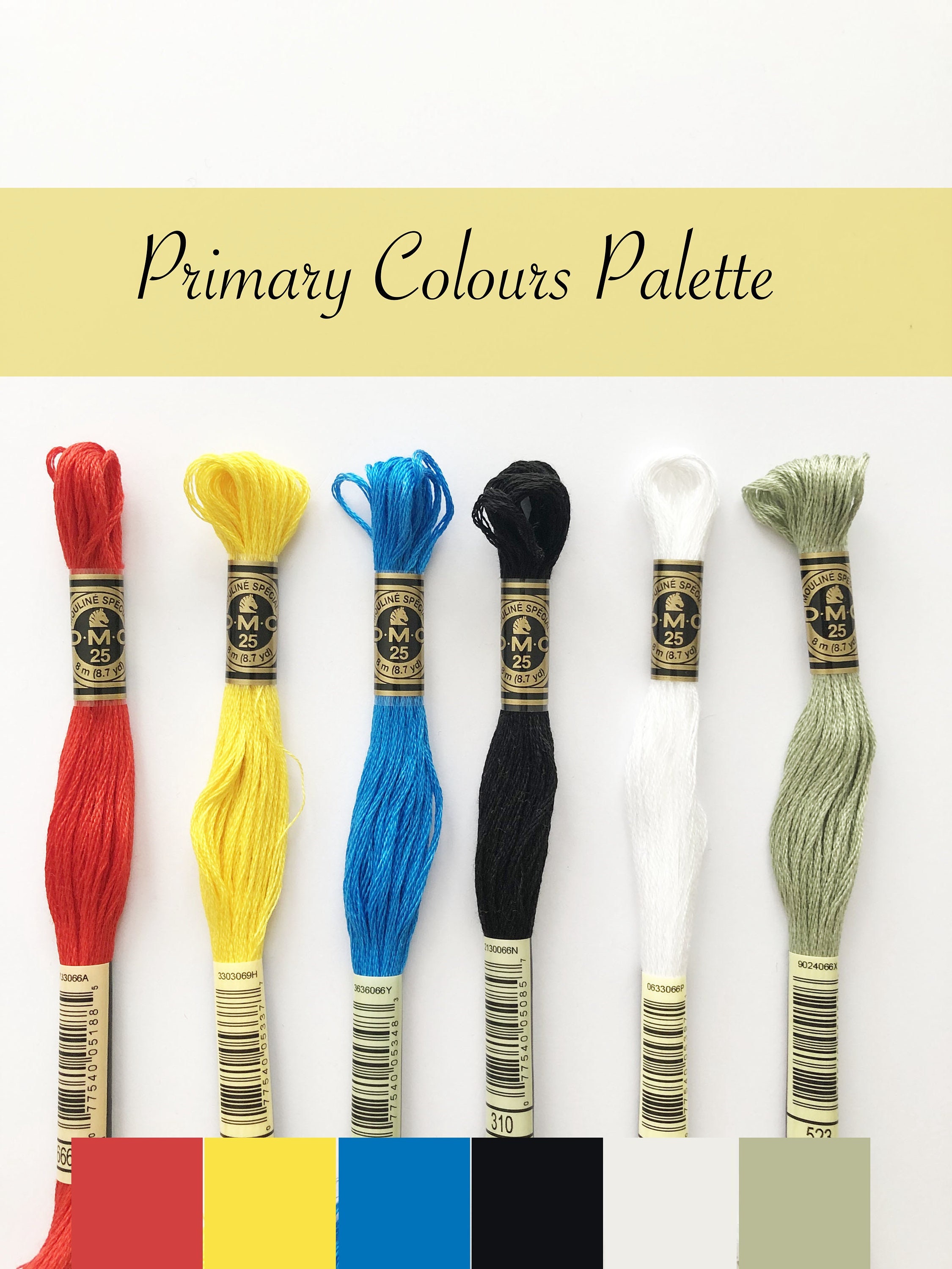 DMC 6 Strand Embroidery Thread PRIMARY COLOURS Embroidery - Etsy