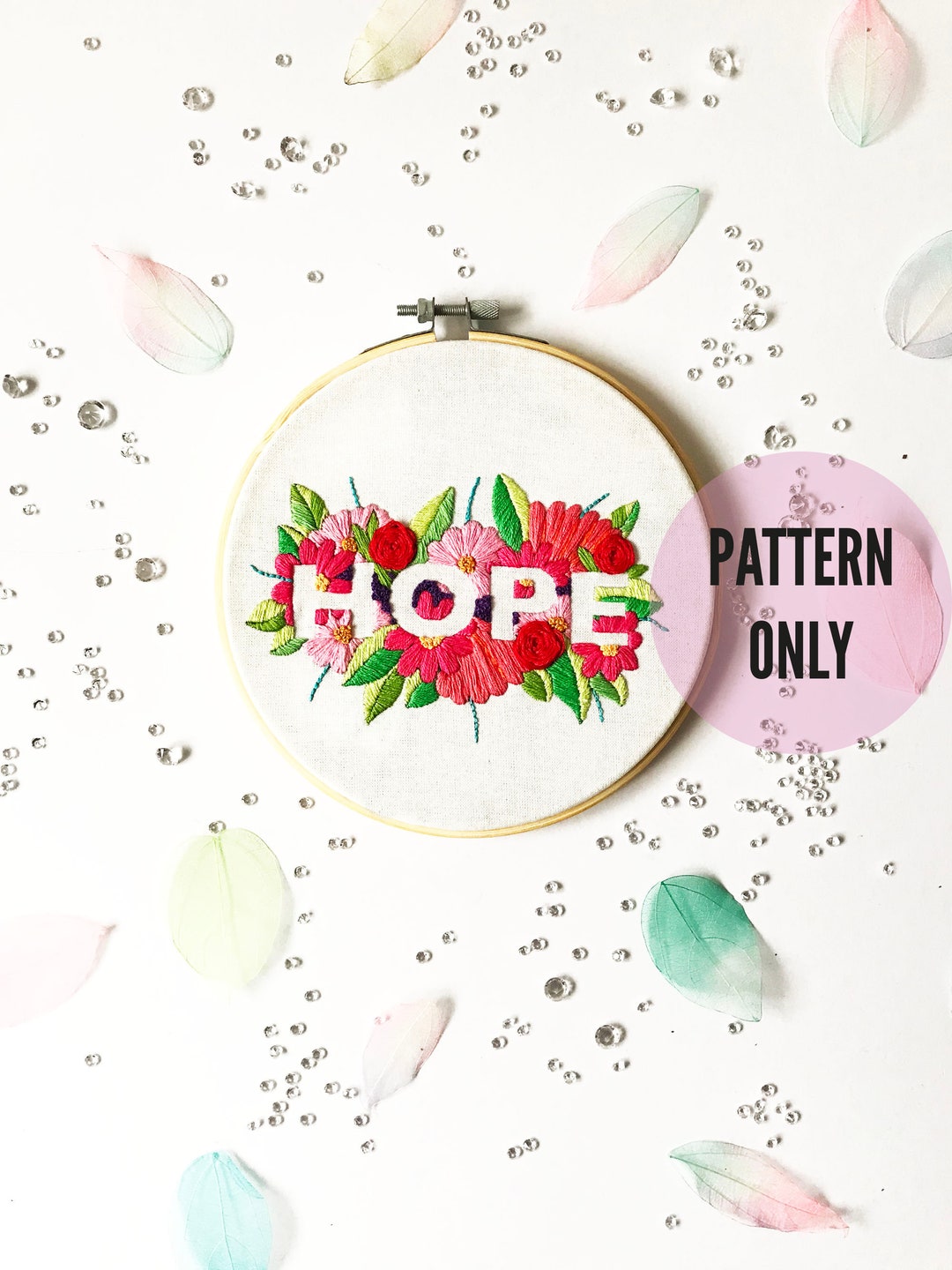 Hope Embroidery Pattern, Needlecraft , Embroidery Pattern, Beginners ...