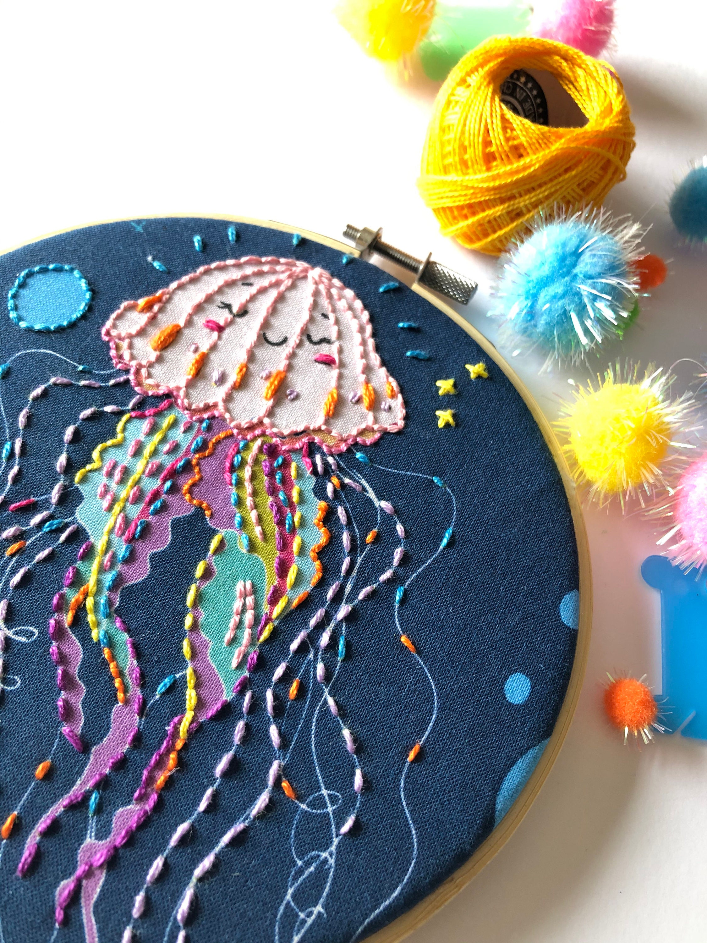 Cute Sea Embroidery Kit, Needlecraft Kit, Embroidery Pattern, Beginners ...