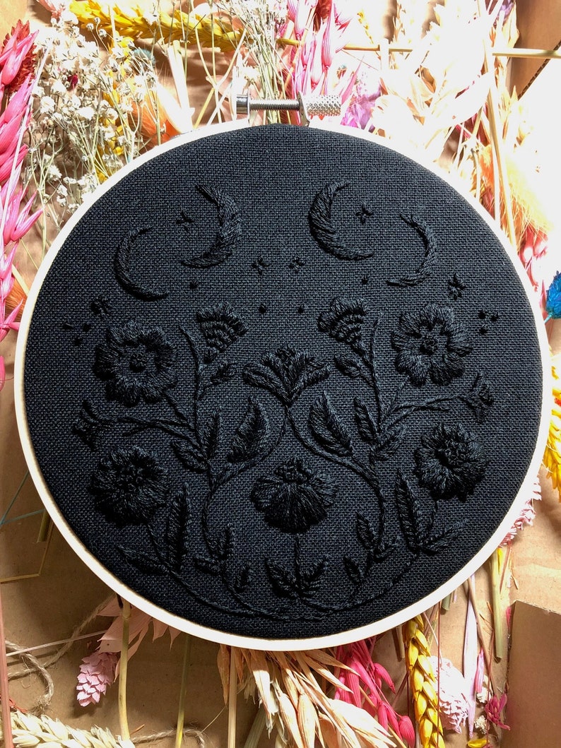 Midnight Moon Embroidery PDF, DMC, Needlecraft Kit, Embroidery Pattern ...
