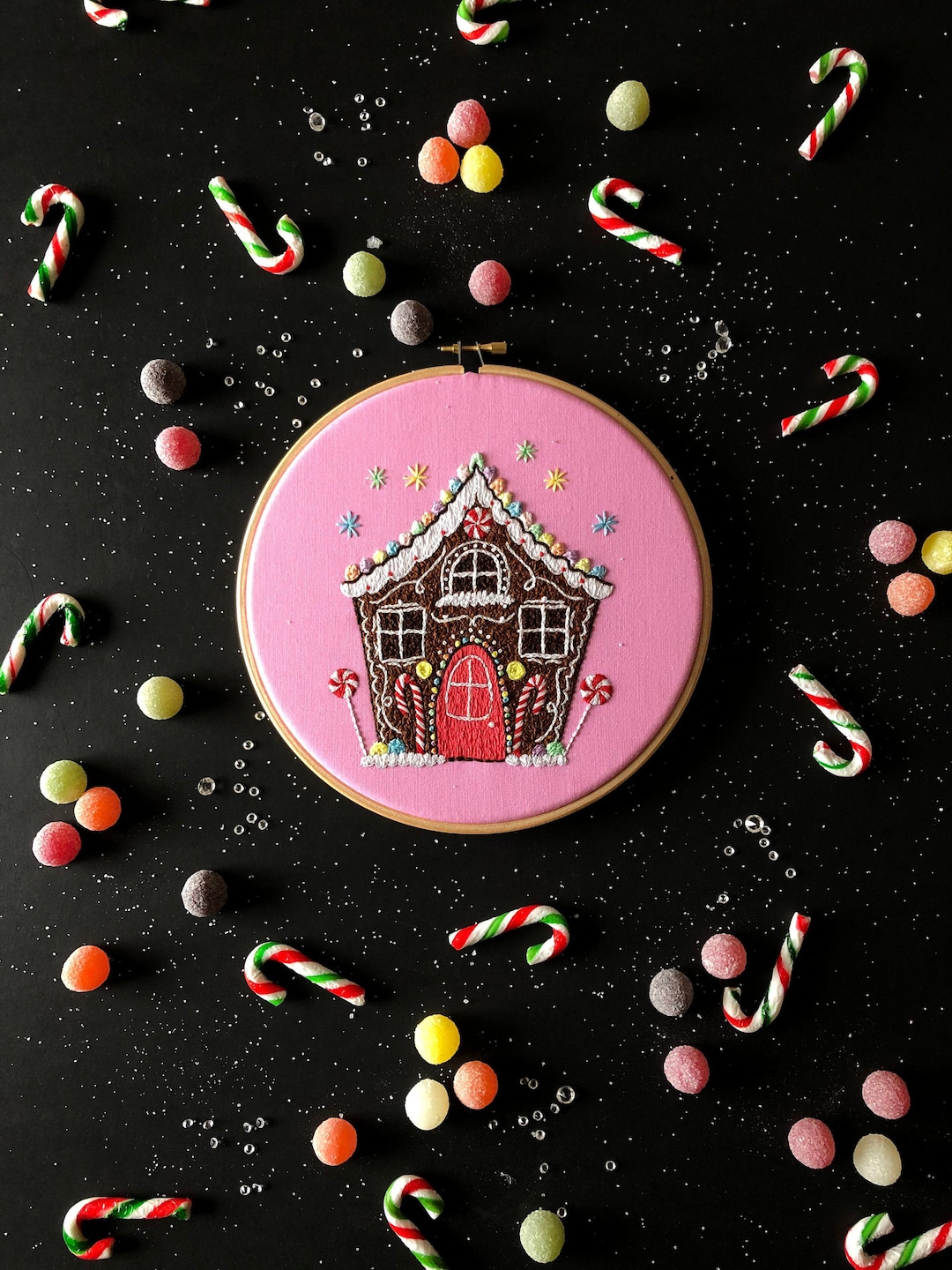 Ginger Bread House Embroidery Kit, Needlecraft Kit, Embroidery Pattern ...