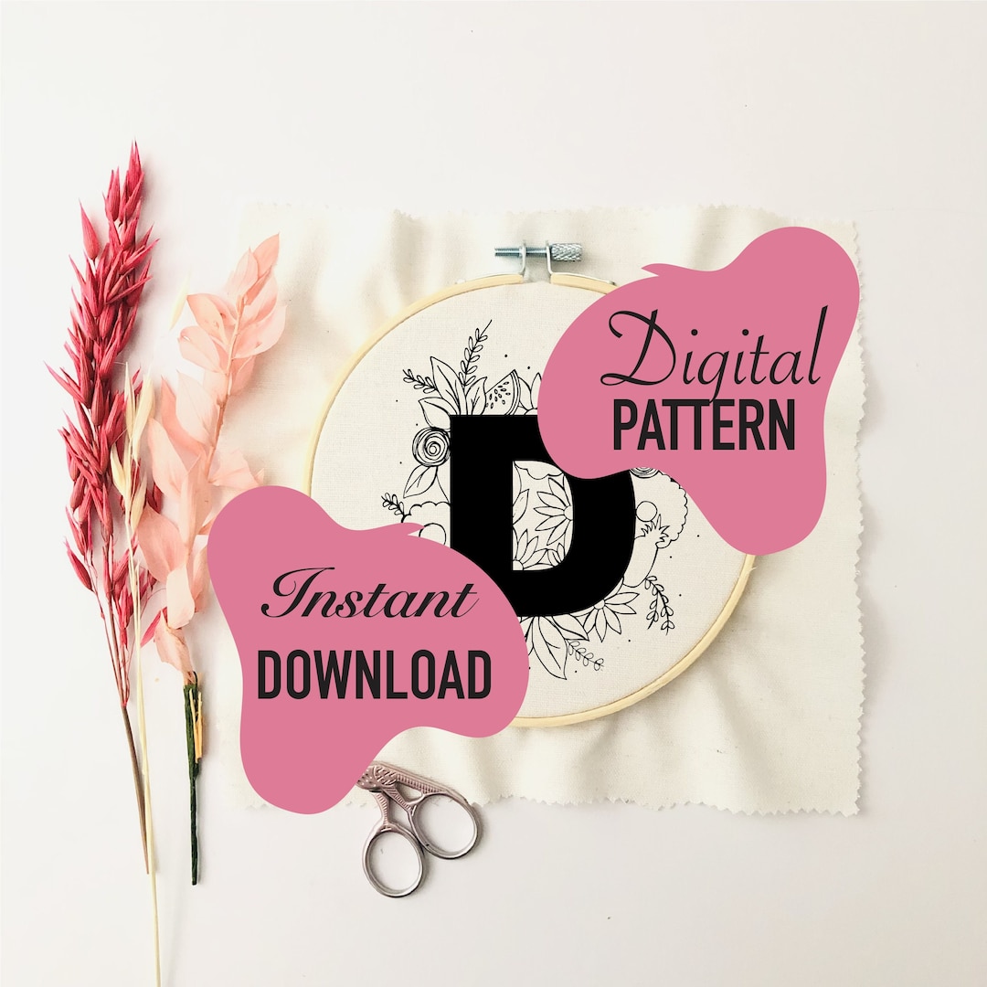 Letter "d" Digital Download PDF/ Monogram Embroidery Pattern ...