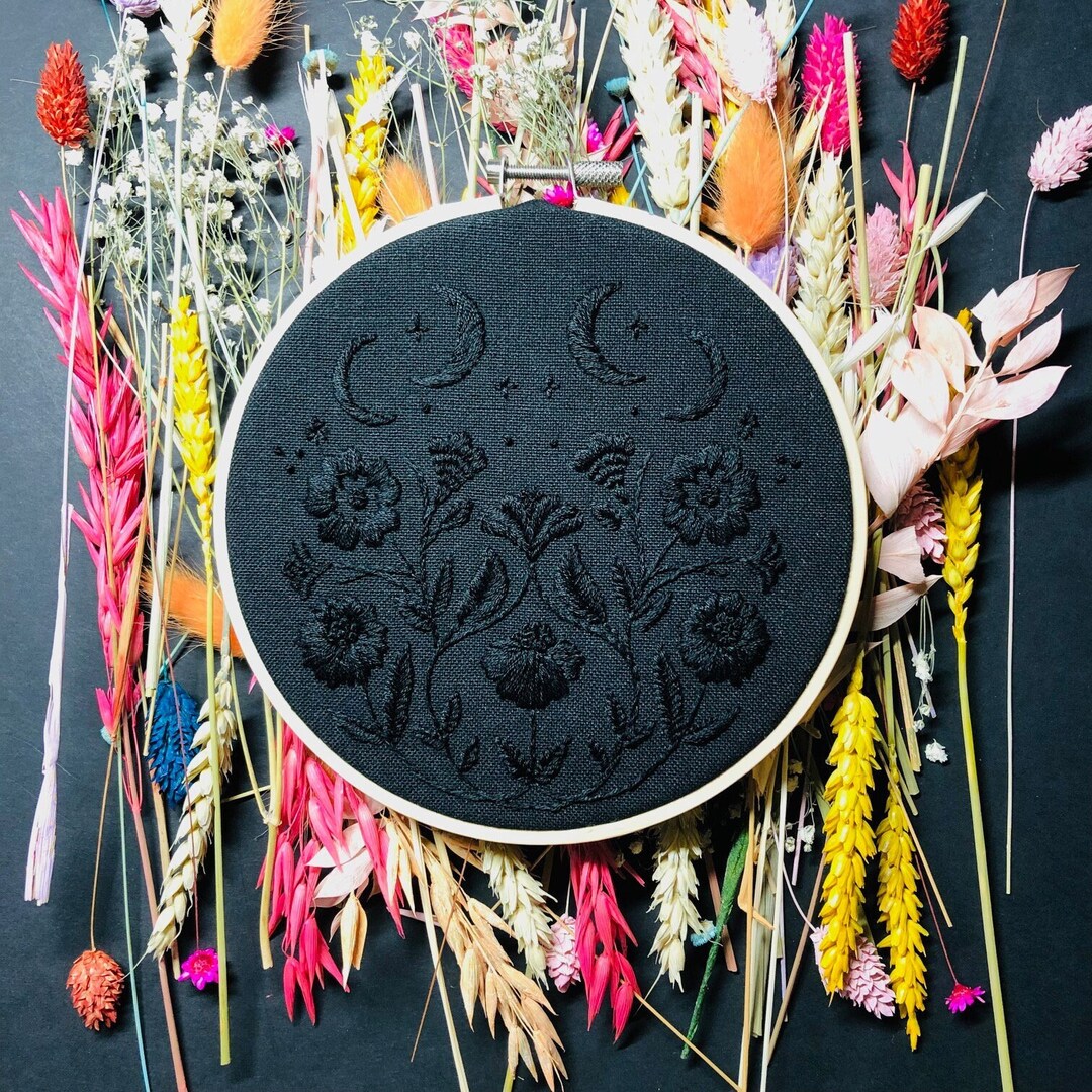 New Moon Embroidery Kit, DMC, Needlecraft Kit, Embroidery Pattern ...