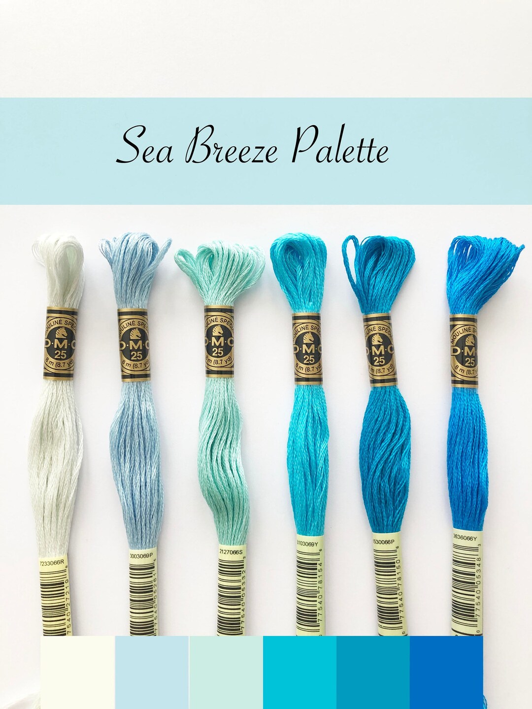 DMC 6 Strand Embroidery Thread, SEA BREEZE, Embroidery Floss, Colour ...