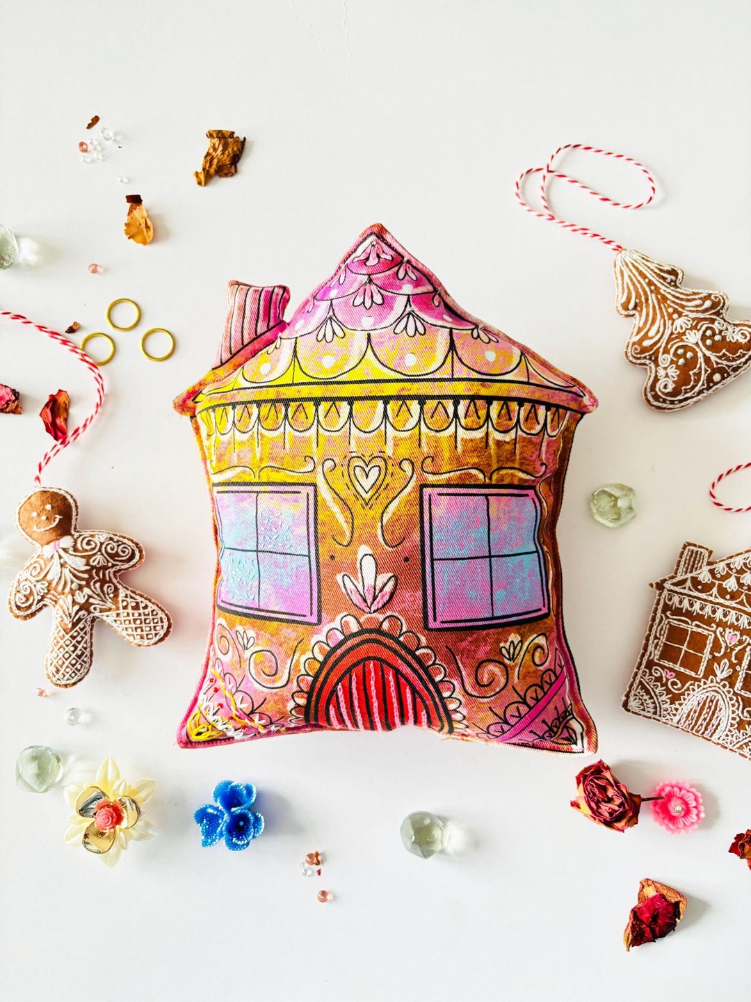 Gingerbread House Sewing Fabric, Christmas Fabric, Cut and Sew ...