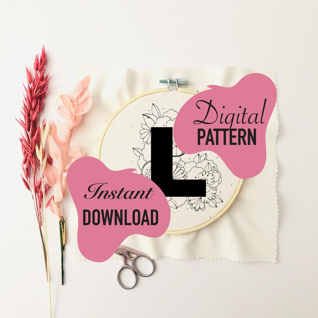 Letter "l" Digital Download PDF/ Floral Embroidery Download ...