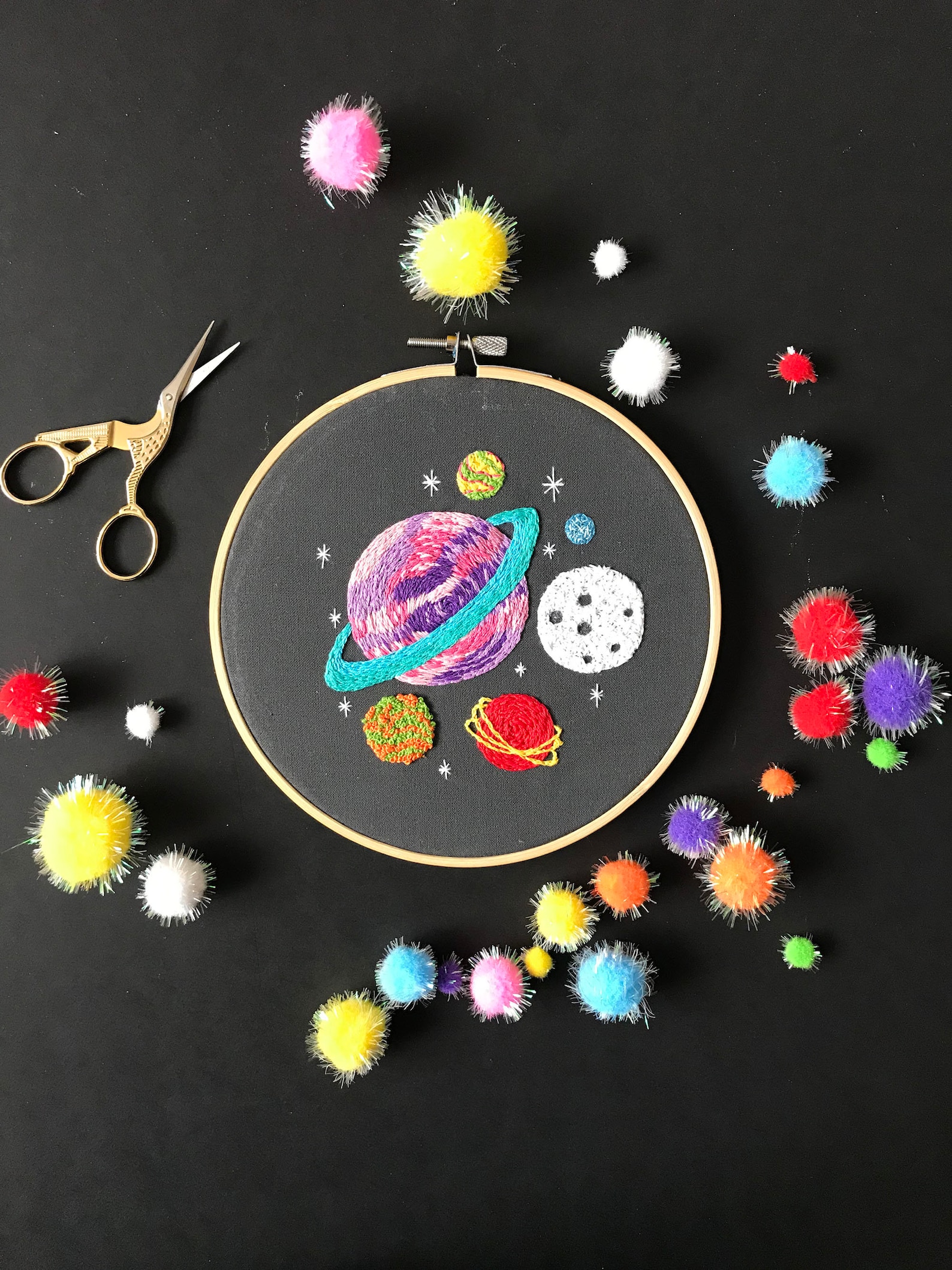 Planets Embroidery Kit needlecraft pattern embroidery | Etsy