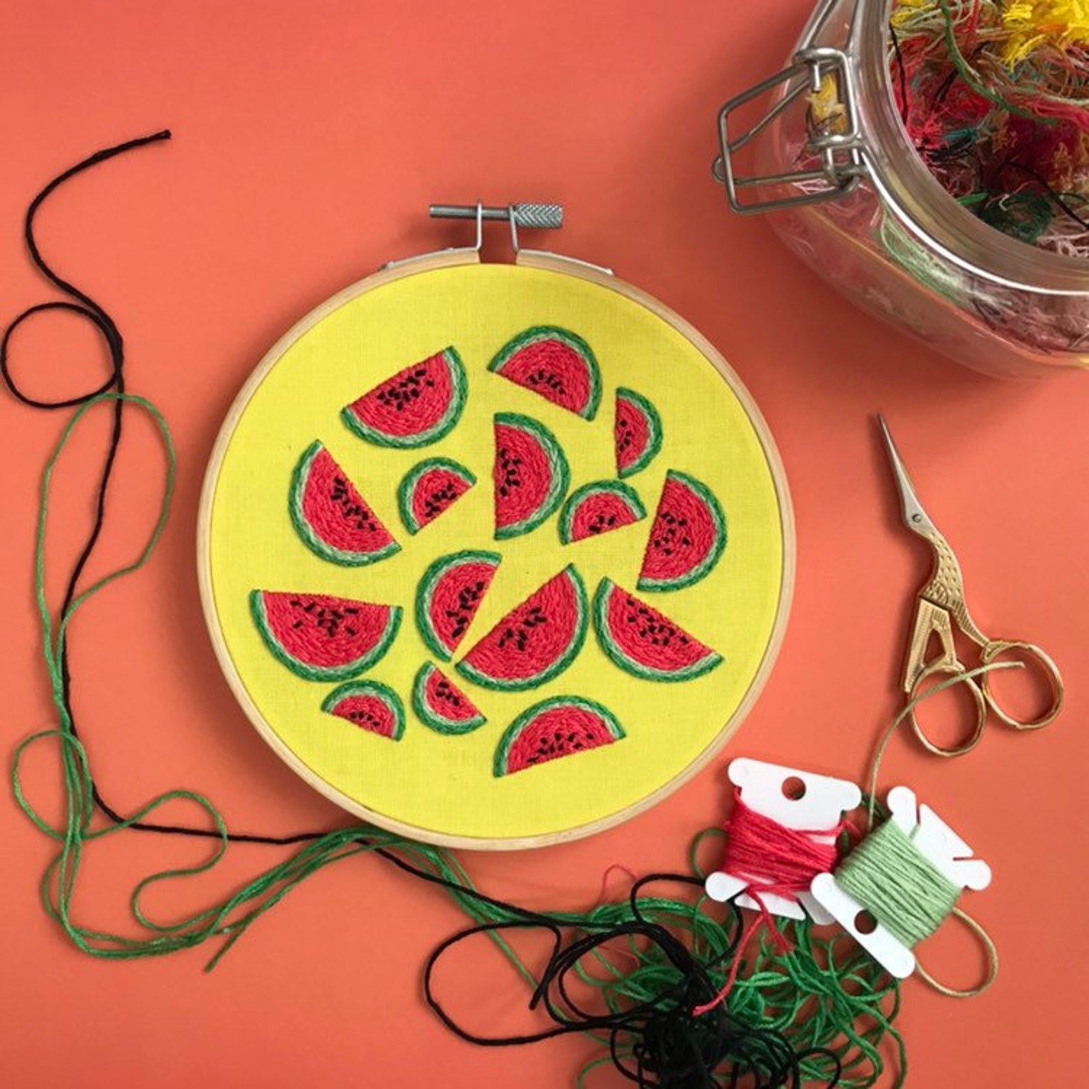 Watermelon Embroidery Pattern, Needlecraft Pattern, Embroidery Pattern ...