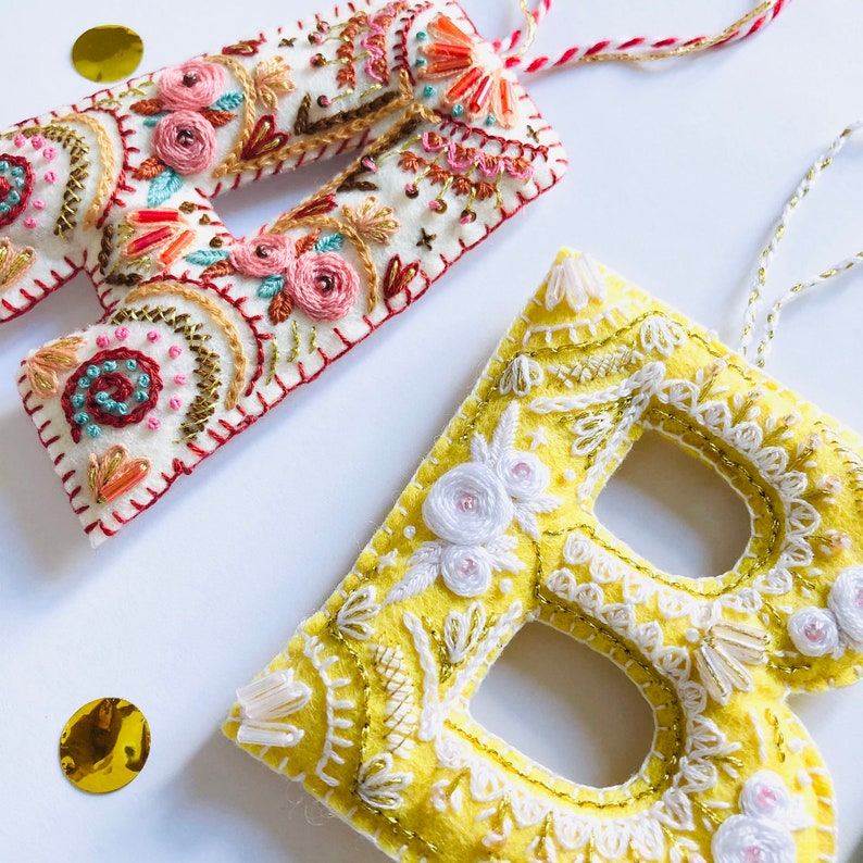 Embroidered Felt Alphabet Ornaments Pdf, Beginners Embroidery ...
