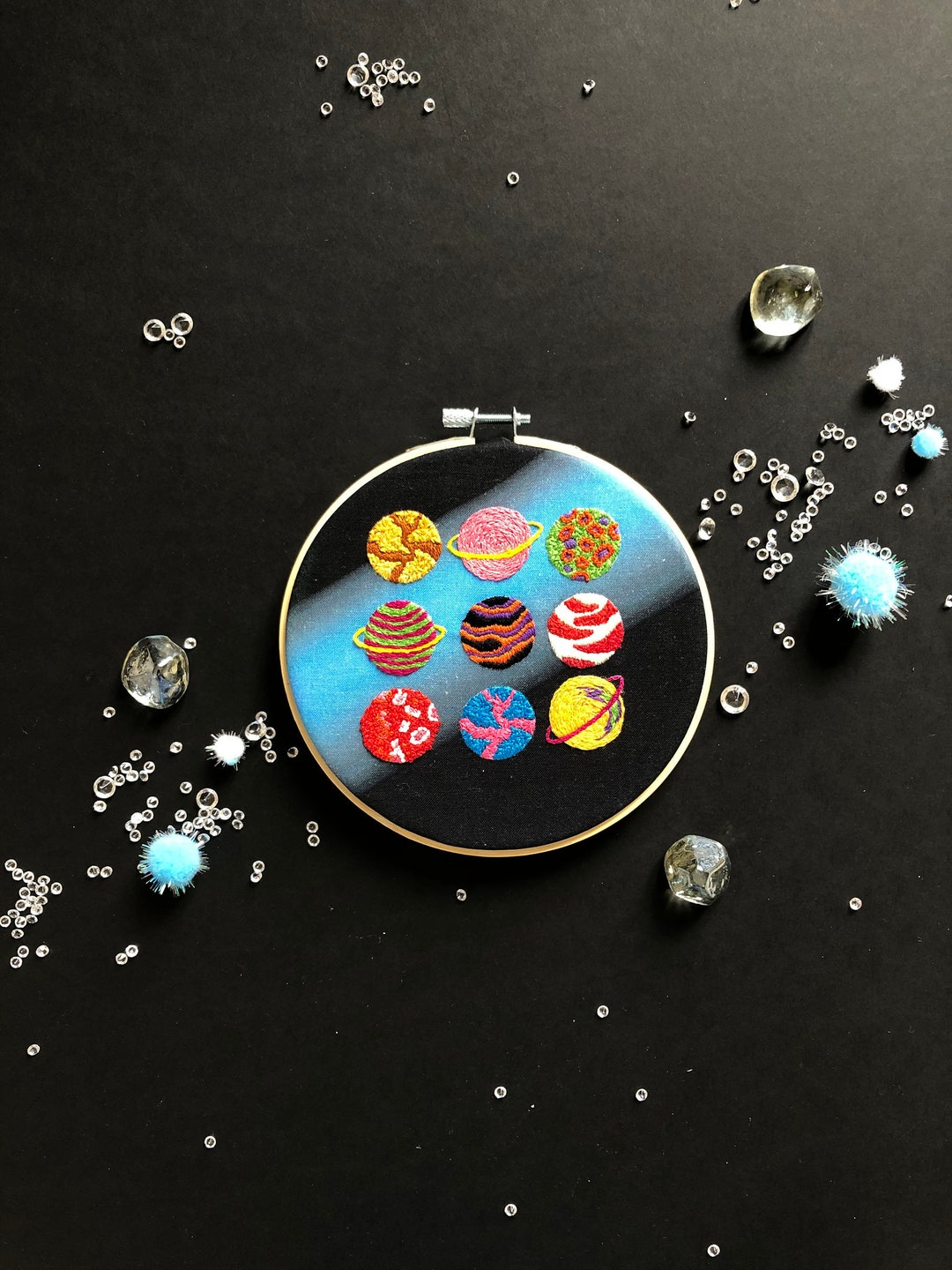 Space Embroidery Kit, Needlecraft Kit, Embroidery Pattern, Beginners ...