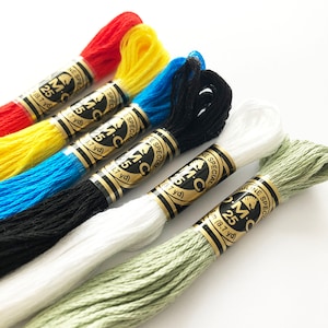 DMC 6 Strand Embroidery Thread, PRIMARY COLOURS, Embroidery Floss ...