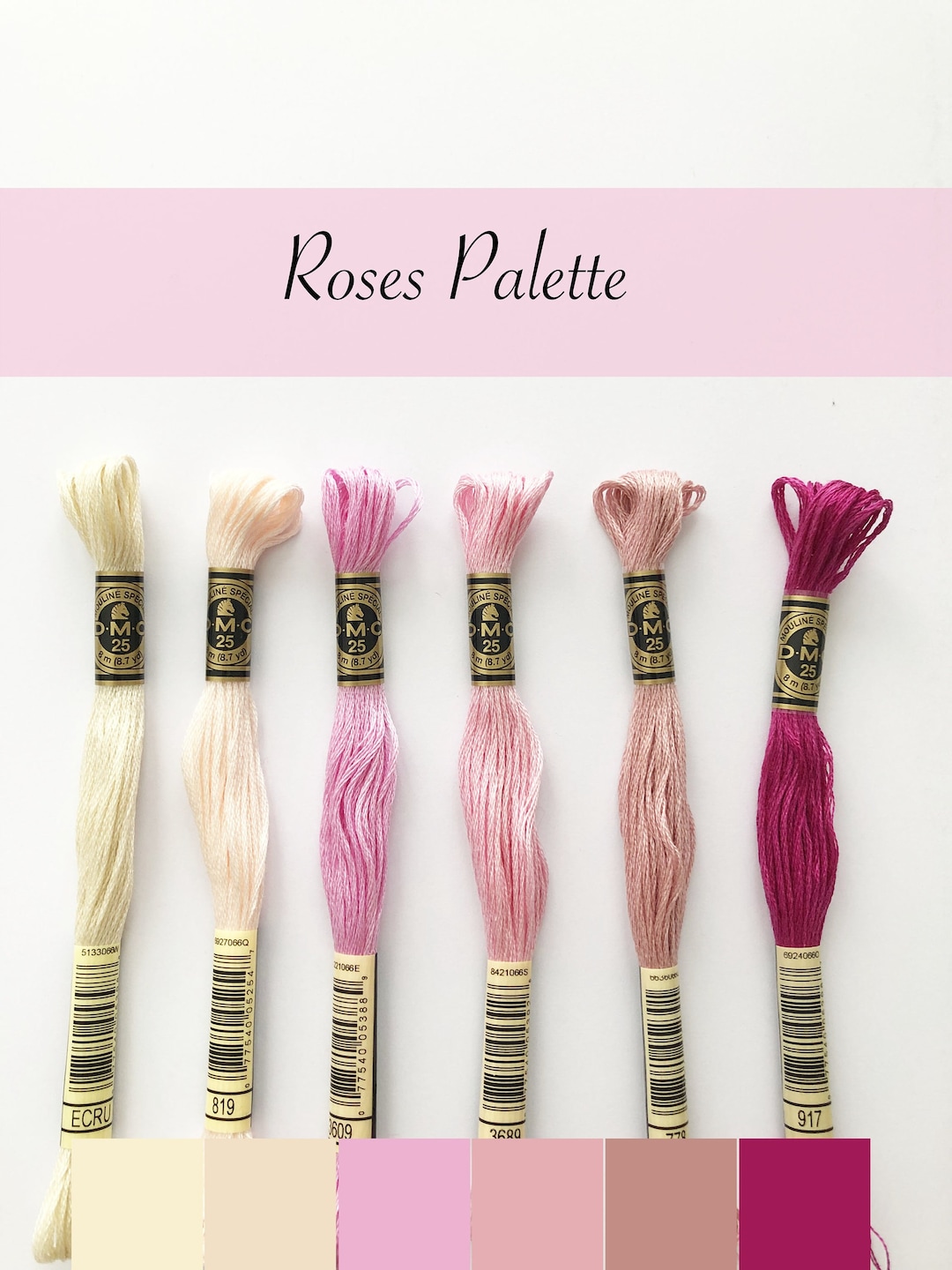 DMC 6 Strand Embroidery Thread, ROSES, Embroidery Floss, Colour Palette ...
