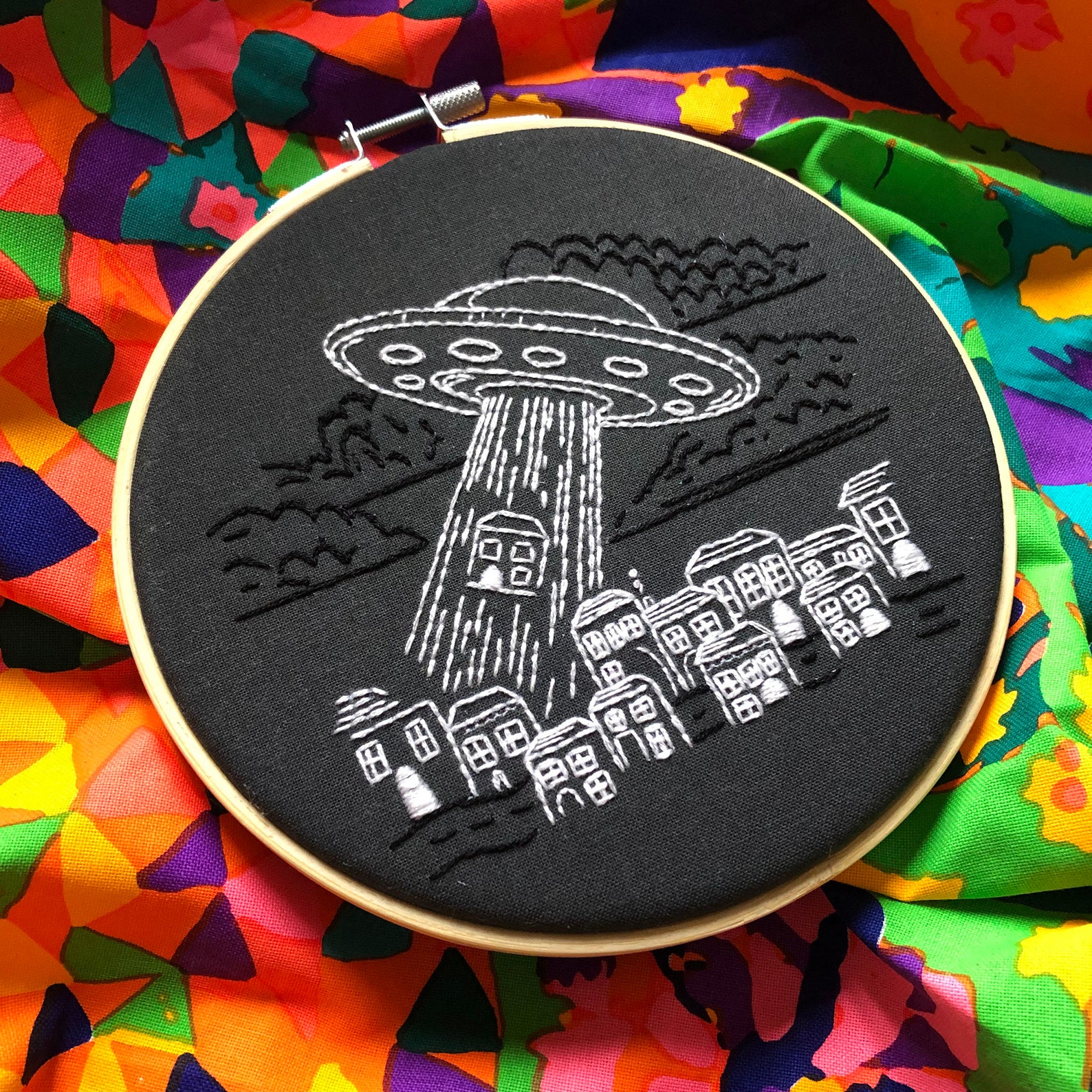 YIKES! UFO Embroidery Kit, Needlecraft Kit, Embroidery Pattern ...