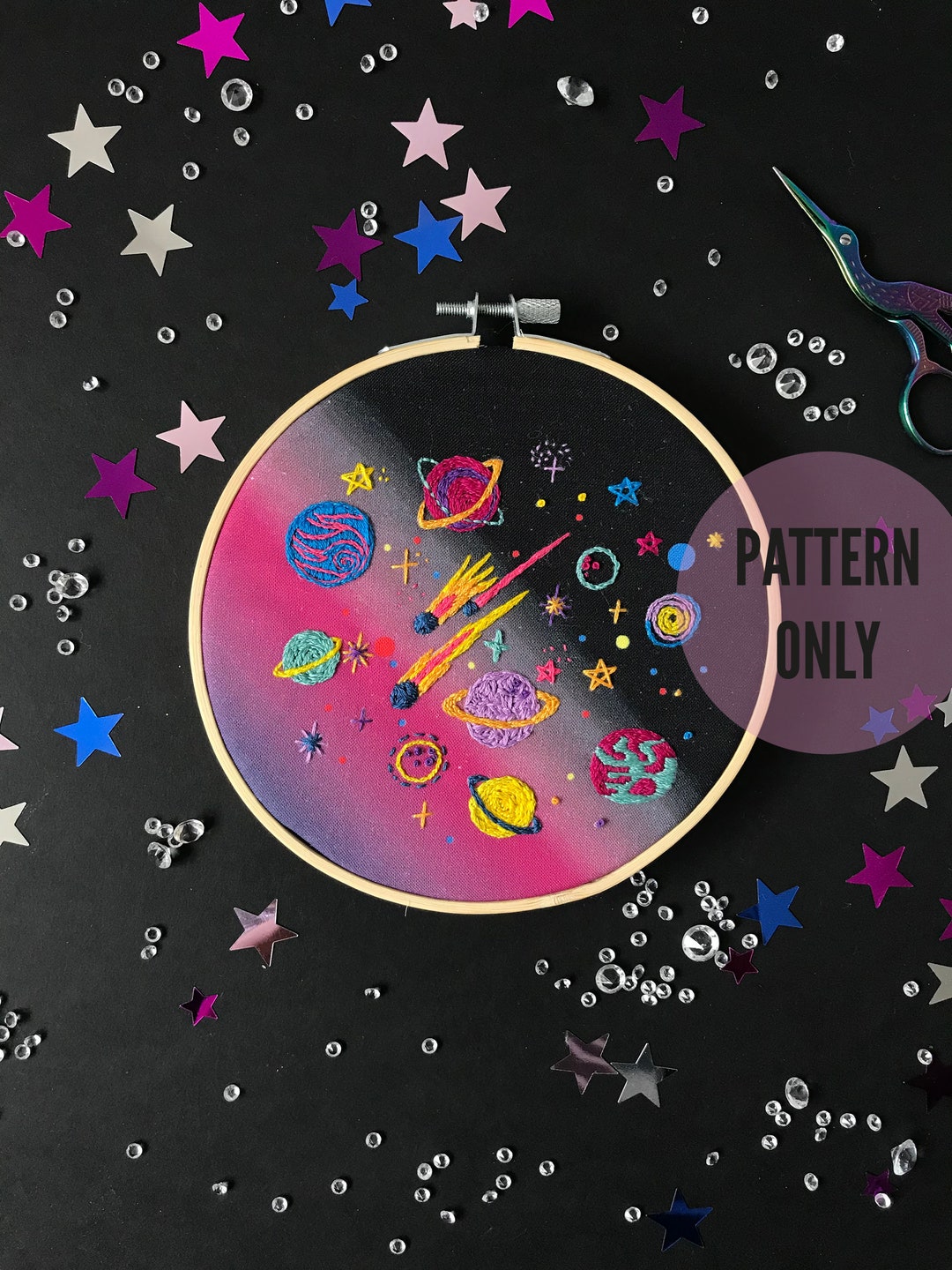 Shooting Stars Embroidery Pattern, needlecraft pattern, embroidery ...