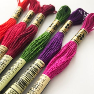 DMC 6 Strand Embroidery Thread, BERRY BLAST, Embroidery Floss, Colour ...