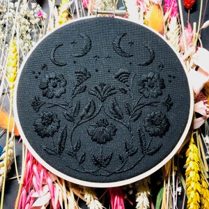 Midnight Moon Embroidery PDF, DMC, Needlecraft Kit, Embroidery Pattern ...