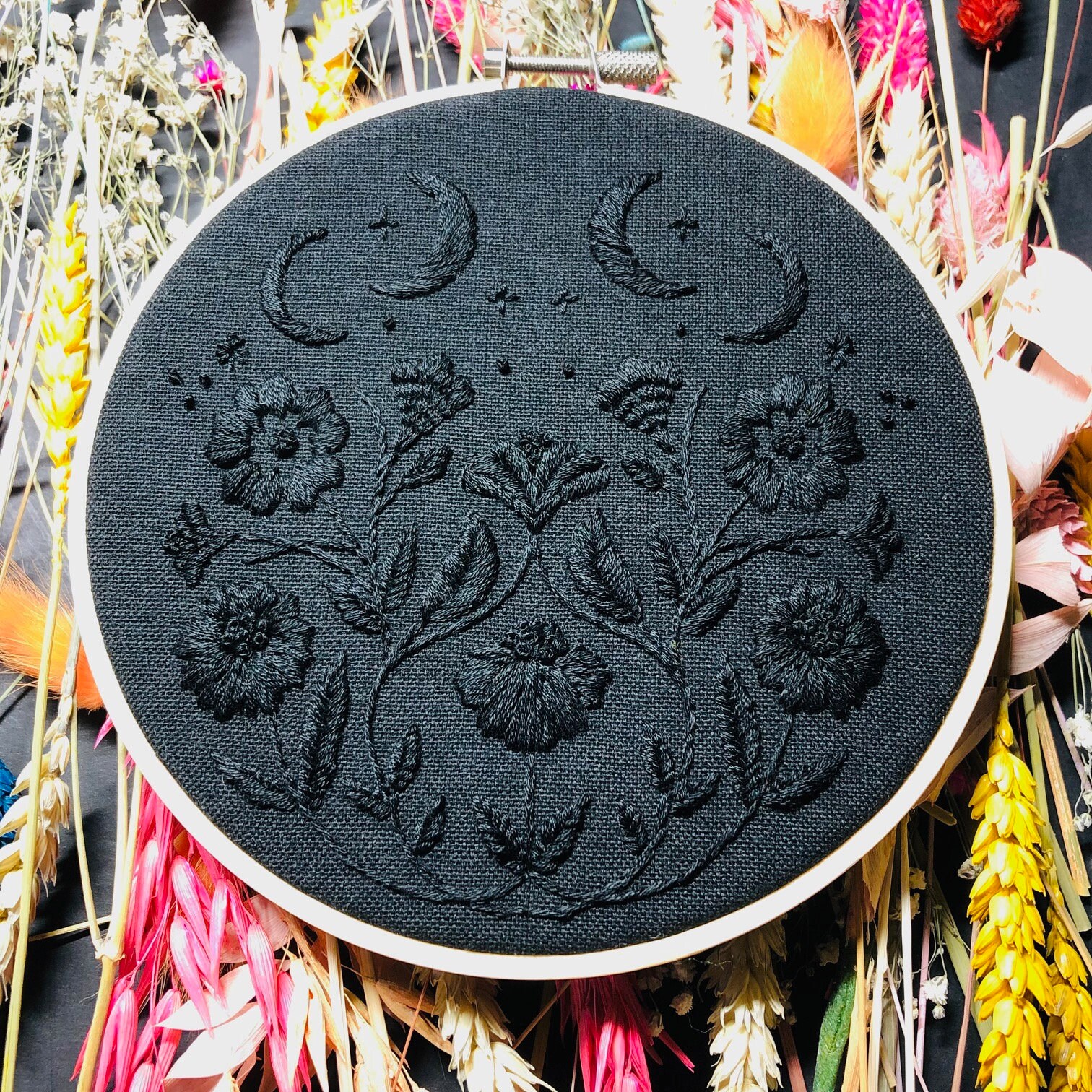 Midnight Moon Embroidery PDF, DMC, Needlecraft Kit, Embroidery Pattern ...