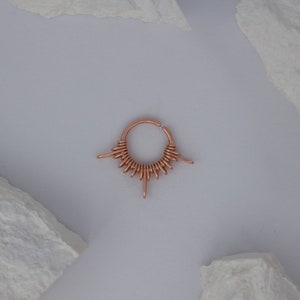 Ra Septum Piercing Handmade Nose Ring Artisanal Copper Piercings Expressive Face Jewelry ...