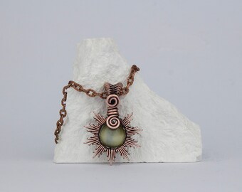 Sun Necklace/ Wire Wrapped Sun/ Sunstone - Etsy