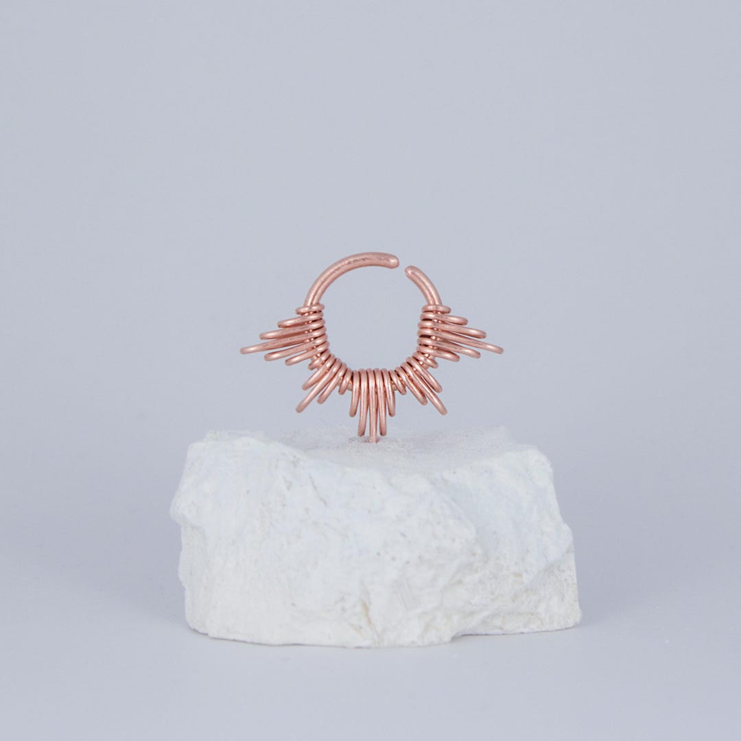 Spiky Septum Piercing - Handmade Nose Jewelry - Copper Piercings ...