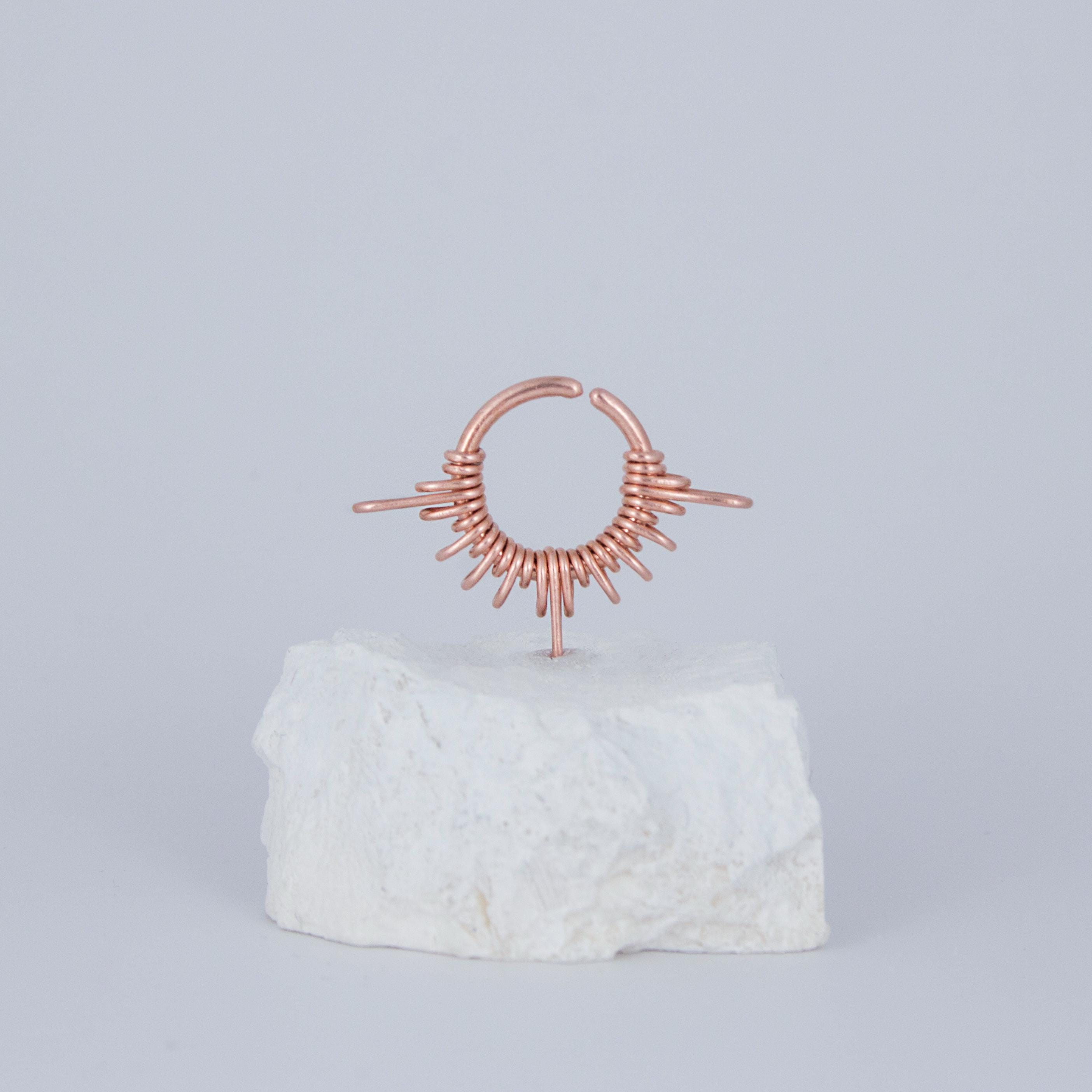 Ra Septum Piercing - Handmade Nose Ring - Artisanal Copper Piercings ...