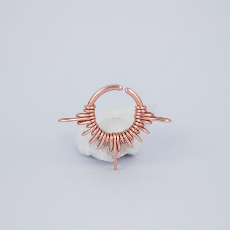 Ra Septum Piercing - Handmade Nose Ring - Artisanal Copper Piercings ...