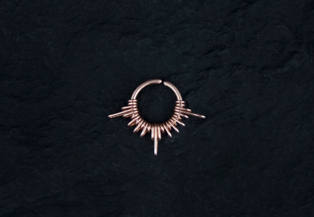 Ra Septum Piercing-handmade Nose Ring-wire Wrapped Face - Etsy