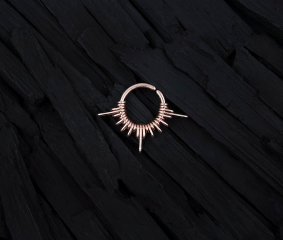 Ra Septum Piercing-handmade Nose Ring-wire Wrapped Face - Etsy