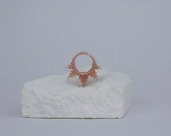 Ray Septum Piercing handmade Nose Ring copper Septum Ring copper Septum Jewelry Etsy