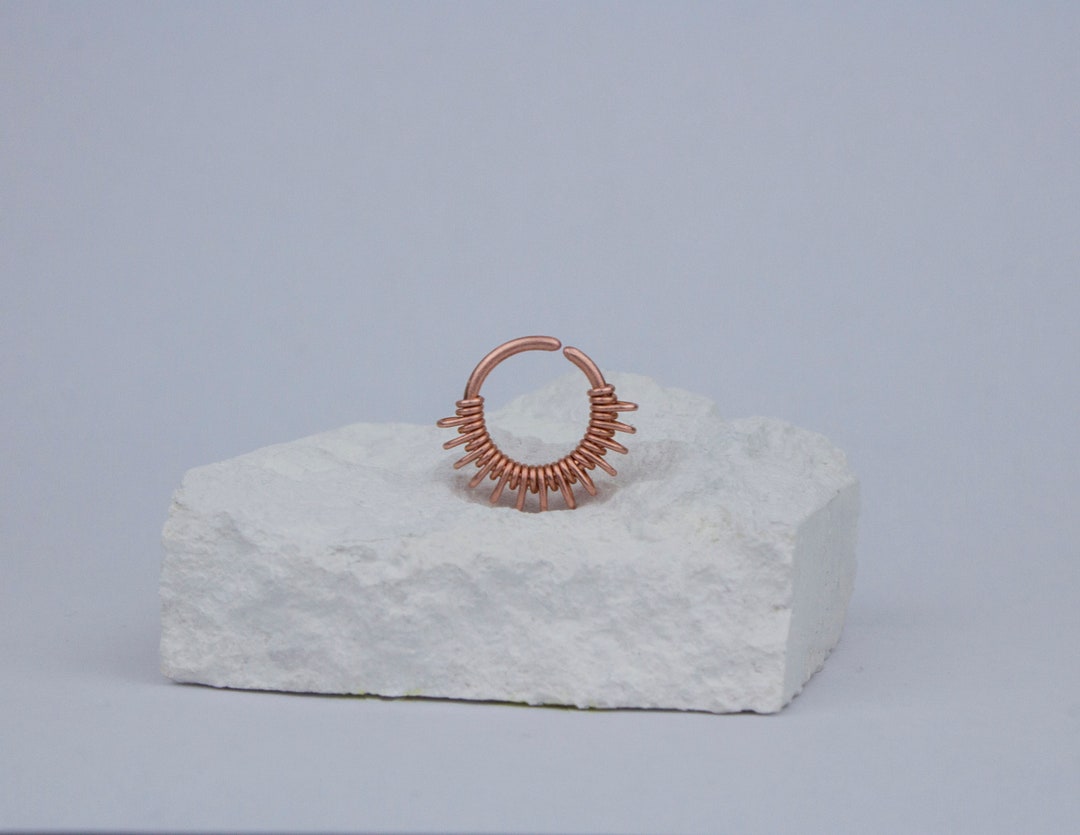Minimalistic Septum Piercing-copper Nose Ring-handmade Septum Ring-solid Copper Face Jewelry - Etsy