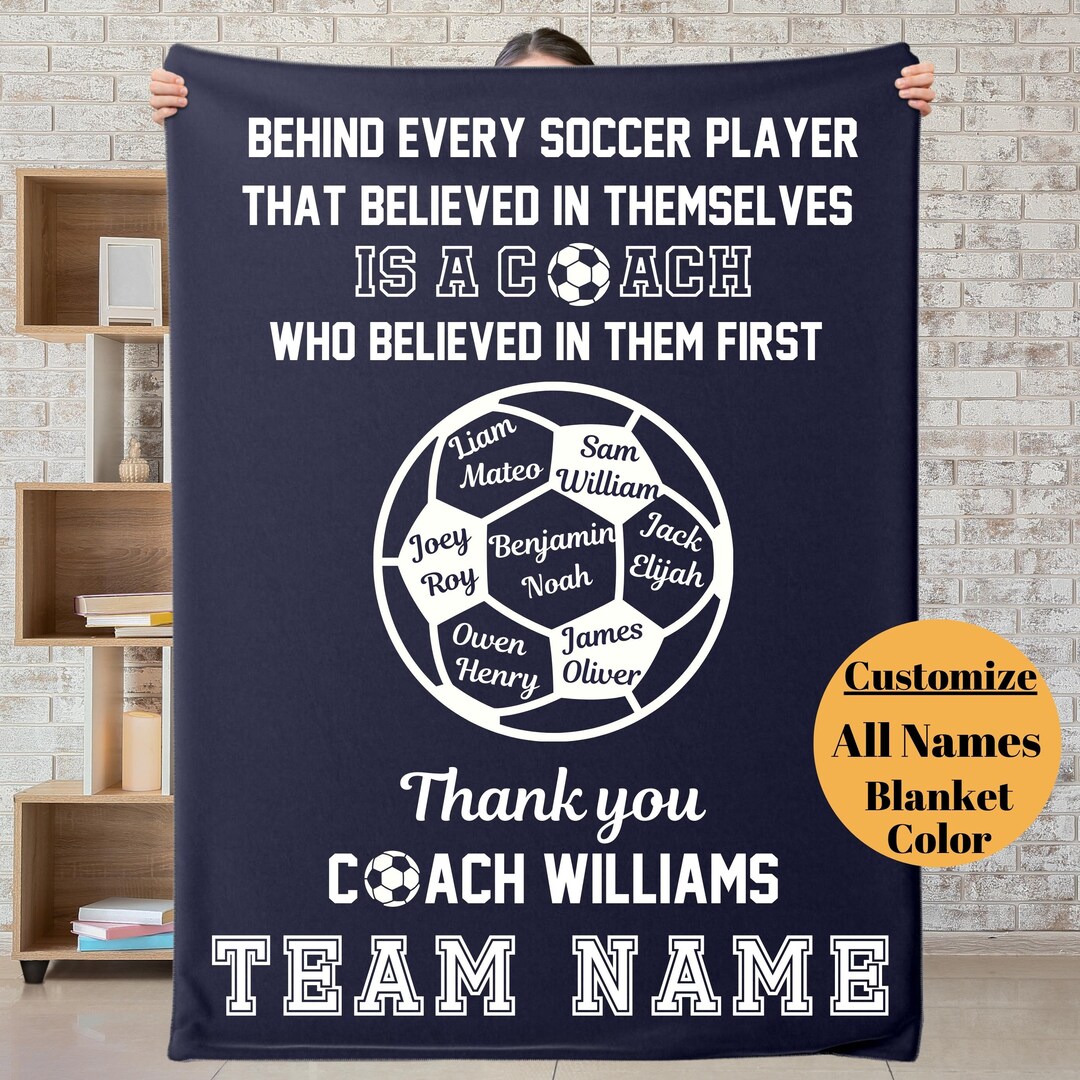 Personalized Soccer Coach Blanket, Custom Soccer Coach Blanket, Custom ...