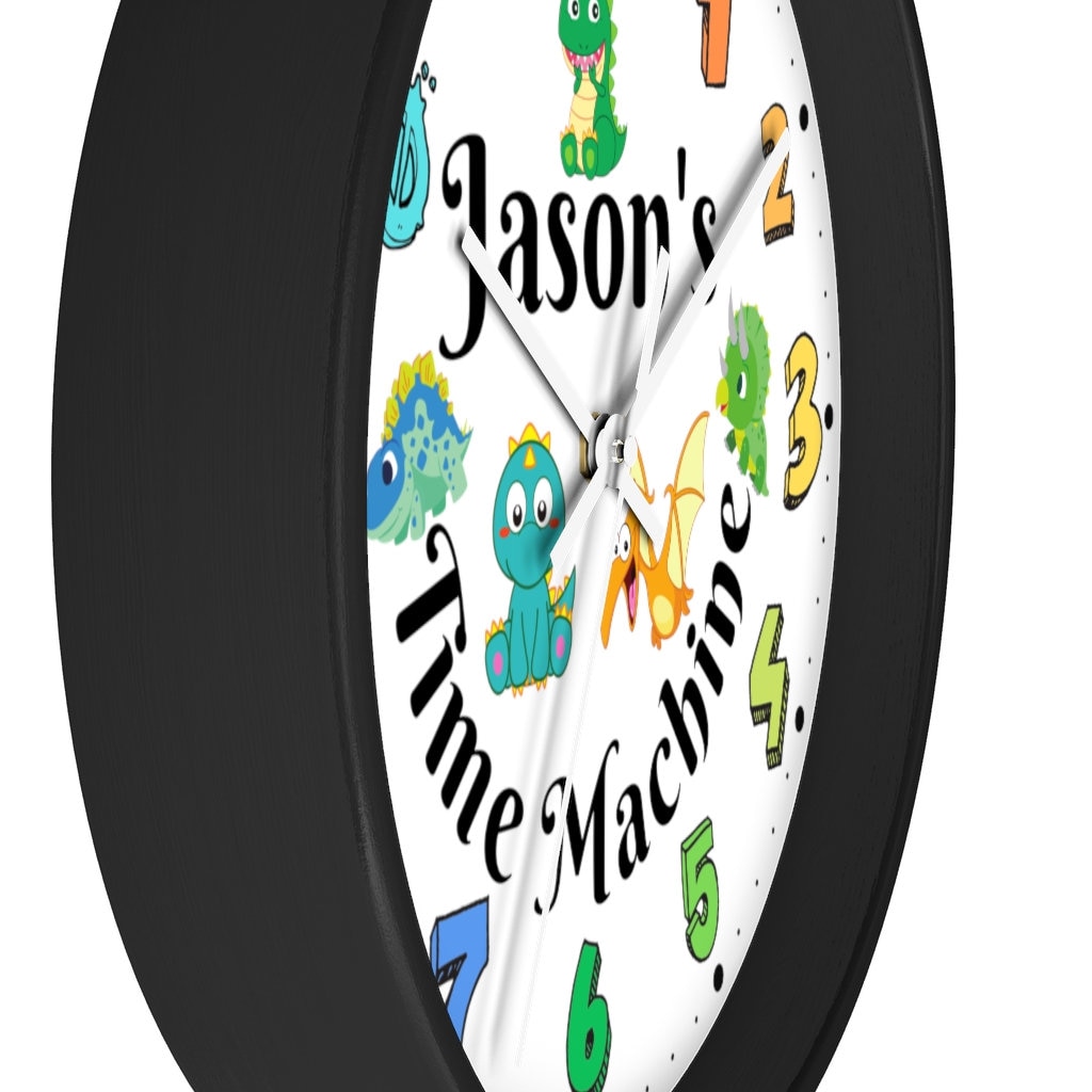 Wall Clock Kids Personalized Kids Room Clock Custom Dinosaur | Etsy