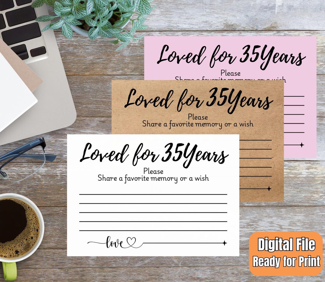 Loved for 35 Years Cards, 35th Birthday Cards, 35th Birthday Party ...