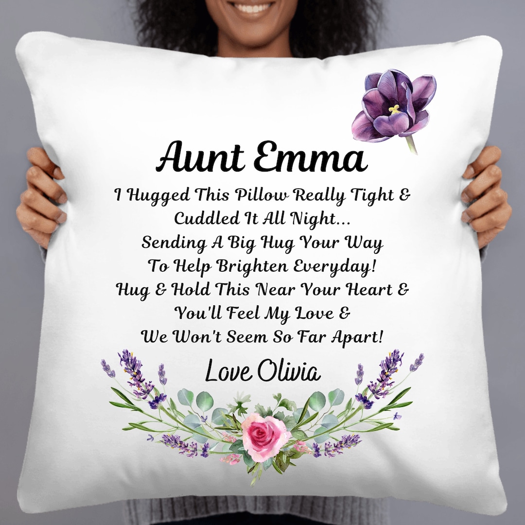 Custom Aunt Pillow, Personalized Birthday Gifts for Aunt, Birthday Gift ...